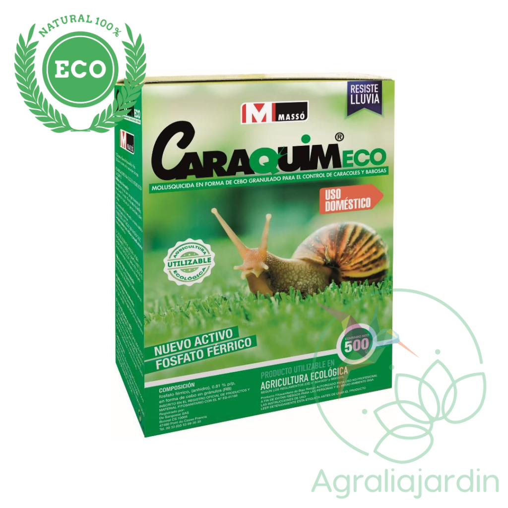 Molusquicida CARAQUIM META 2,5 envase 500 g Masso - Agralia Jardín